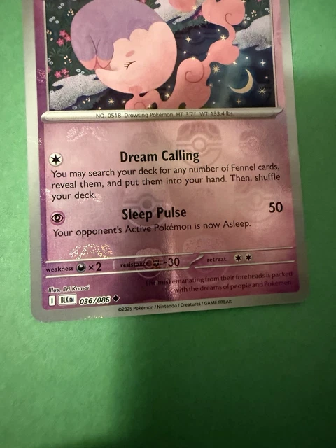 MUSHARNA 036/086 SV: Black Bolt Master Ball Reverse Pokemon TCG Card NM ...