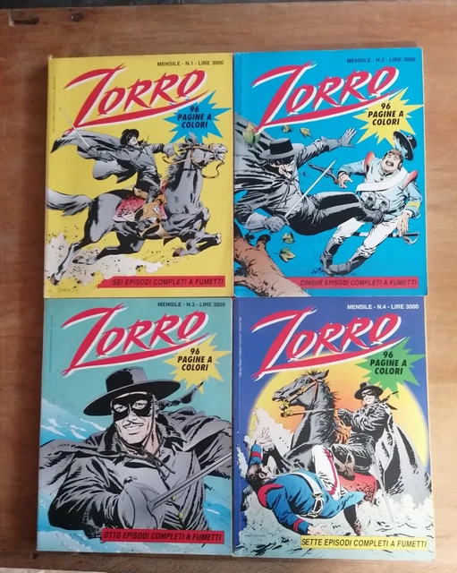 ZORRO A COLORI 1-2-3-4 - Serie Completa - WALT DISNEY PRODUCTION EUR 10 ...