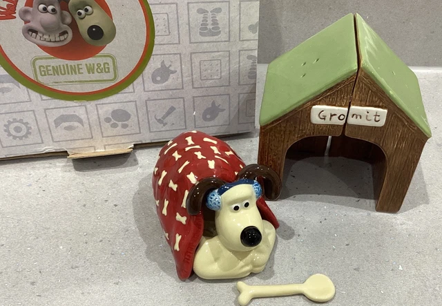 WALLACE AND GROMIT Cruet Set RARE Gromit Doghouse A9564 Salt Pepper ...