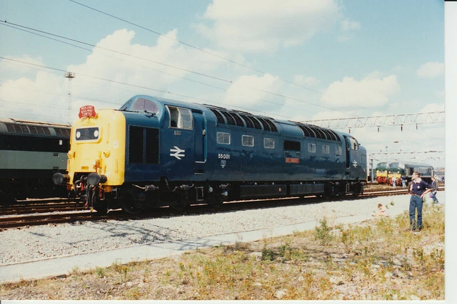 RAILWAY TRAIN PHOTOGRAPH Class 55 Deltic 55001 at Crewe Basford Hall 21 ...