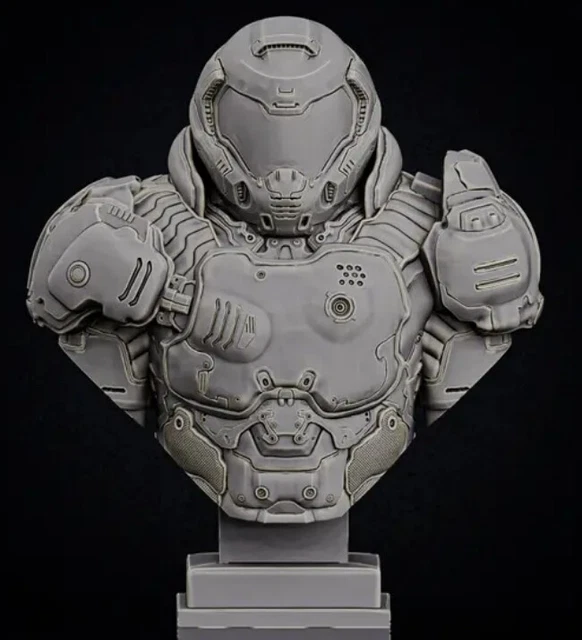 DOOM GUY BUST 3D Printed Unassembled Unpainted Kit Choice Of Colours £69.95 - PicClick UK