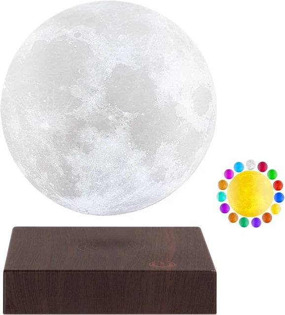 3D PRINTED MAGNETIC Levitating Moon Lamp 16 Color Floating LED £179.93 ...