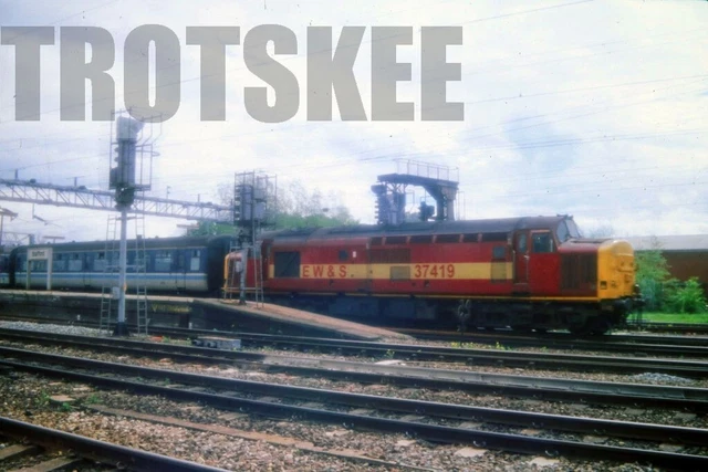 35MM SLIDE BR British Rail EWS Diesel Loco Class 37 37419 1998 Stafford ...