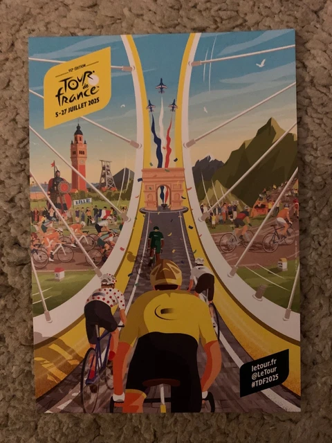 2025 TOUR DE France Official Souvenir Postcard: Poster Version: Cycling ...
