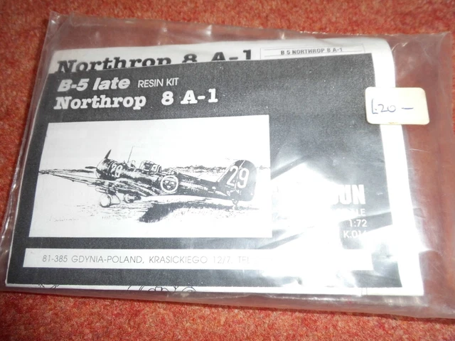 TOP GUN RESIN NORTHROP 8 a-1 b5 late 1/72 SCALE model kit £17.65 ...