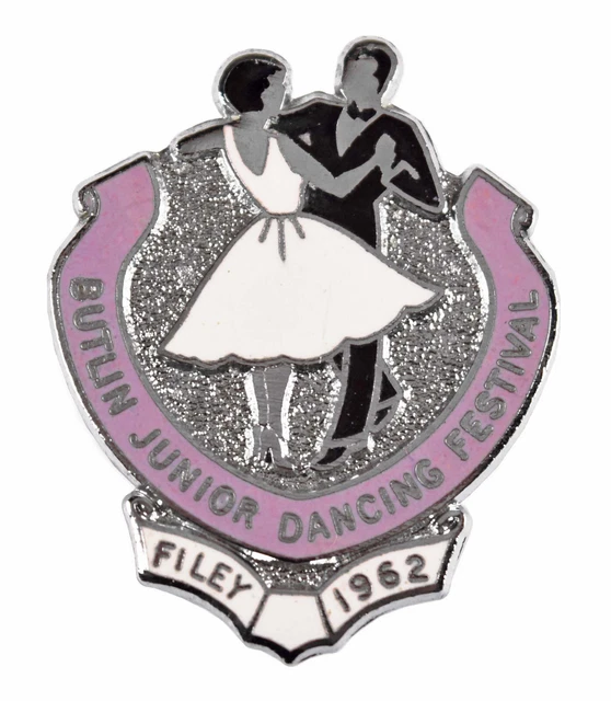 VINTAGE OLD BUTLINS Holiday Camp Filey 1962 Dancing Festival Enamel ...