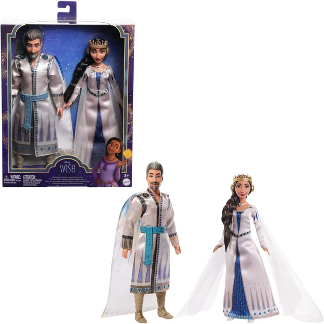 DISNEY WISH 2-DOLL Set King Magnifico & Queen Amaya Posable Fashion ...