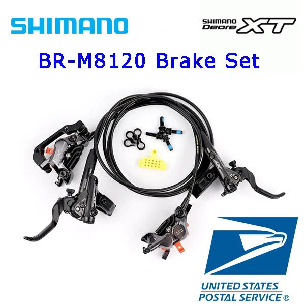 SHIMANO DEORE XT BR-M8120 BL-M8100 4-Piston Hydraulic Brake Set F+R Resin Metal £212.95 ...