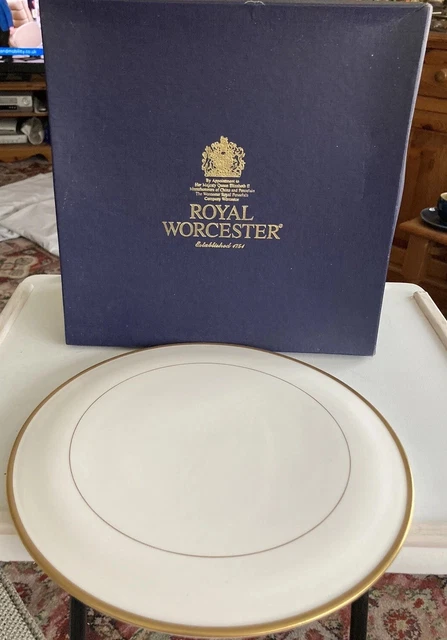 ROYAL WORCESTER BONE China Capri Cake Plate,Cake Stand,Gilded,Boxed £14 ...