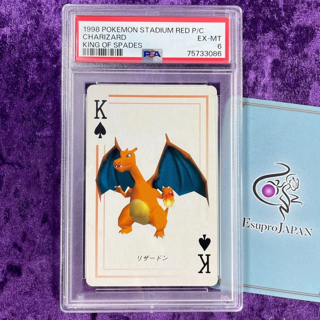 PSA 6 1998 Charizard Pokemon Stadium Red Version Playing Cards King of ...