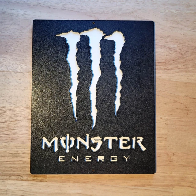 LARGE WOODEN MONSTER Energy Drink 3D Logo Sign Wall art Hanging Plaque ...