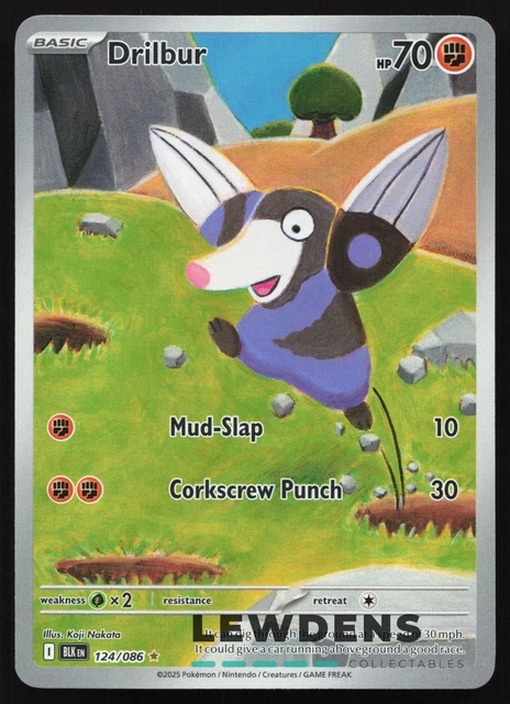 DRILBUR - 124/086 - Illustration Rare - Black Bolt - Pokemon Card $8.00 ...