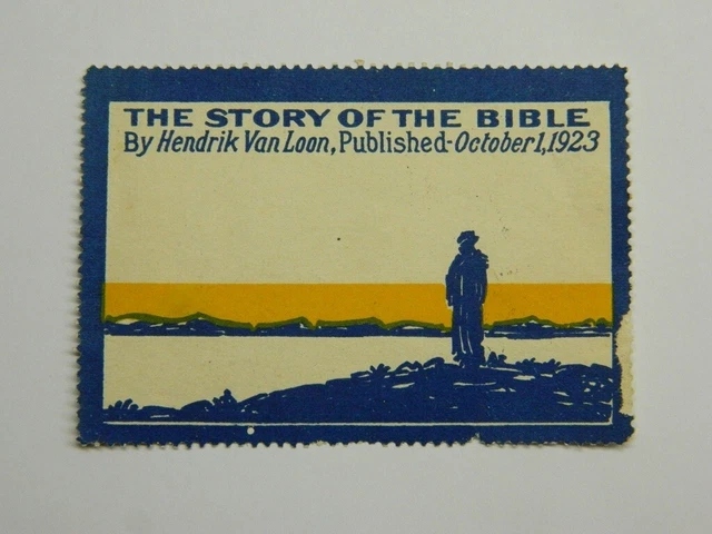 VIGNETTE POSTER STAMP The Story of the Bible Henrik van Loon 1923 EUR 1 ...