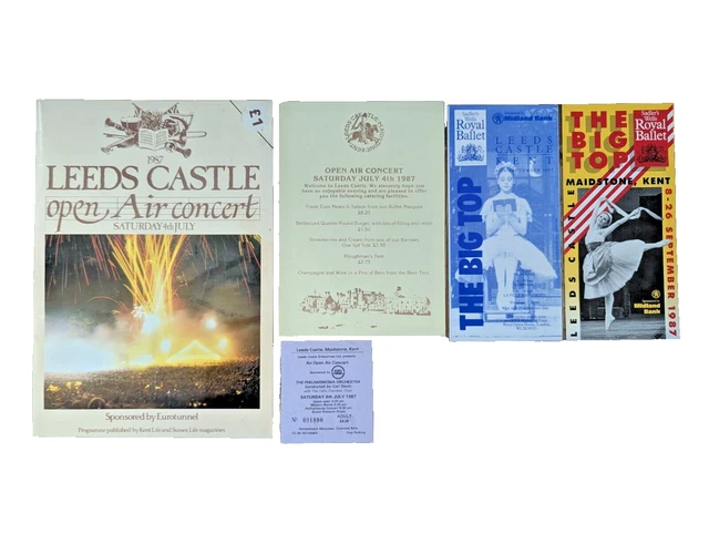 LEEDS CASTLE OPEN Air Concert Programmes, Tickets and a signed Carl ...