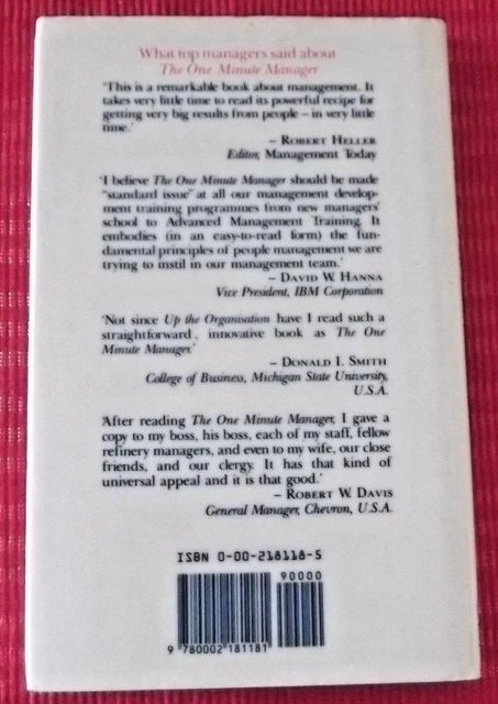 PUTTING THE ONE MINUTE MANAGER TO WORK ~ Kenneth Blanchard & Robert ...