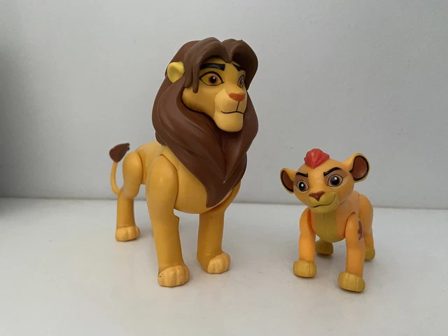 DISNEY ORIGINAL LION Guard large adult Simba & son Kion Posable figures ...