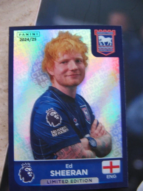 LIMITED EDITION ED Sheeran Ipswich Town Premier League Panini Sticker ...