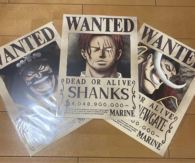 ONE PIECE OFFICIAL Wanted Poster EDWARD NEWGATE ＆ Gol D.Roger & shanks ...