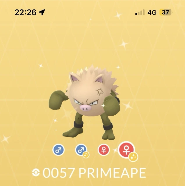 POKÈMON GO SHINY Primeape Registered/Unregistered/30Day/Lucky/Home OT ...