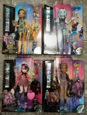 MONSTER HIGH G3 4 Reboot Dolls Frankie Draculaura Lagoona Clawdeen Mint ...