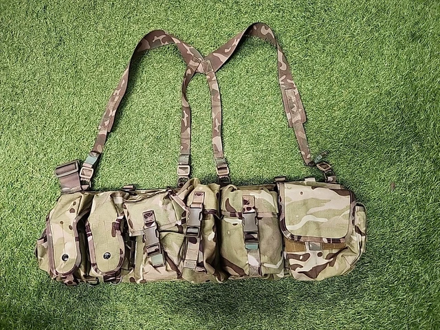 BRITISH ARMY STYLE Mtp Fixed Webbing Hard Shell Pouch Grade 1 Cadet ...