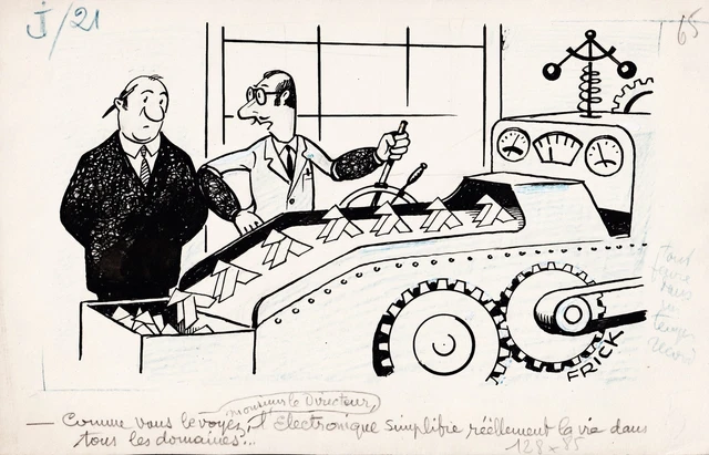 LOUIS FRICK ORIGAMI Japon Technique Dessin Drawing Dessin Signé 1960 ...