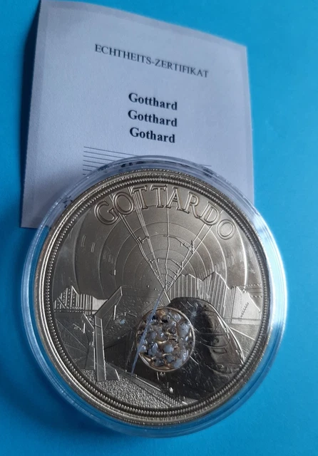 SCHWEIZ - GOTTHARD + Schnellzug - 54g Medaille - vergoldet mit ...