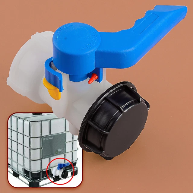 PLASTIC IBC TOTE Tank Butterfly Valve Tap Outlet Drain Water Adapter ...