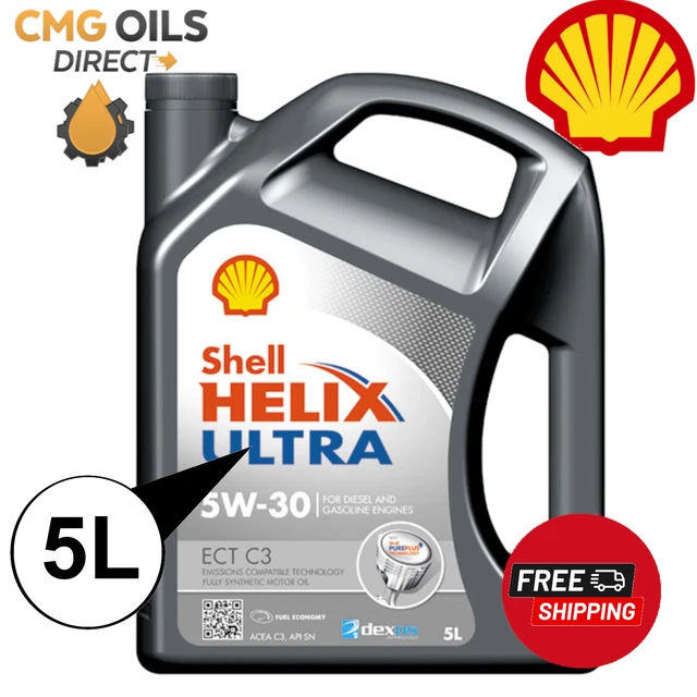 SHELL HELIX ULTRA Ect 5W30 5L Fully Synthetic Engine Oil Acea C3 Api Sn ...