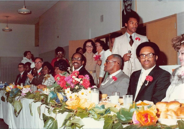 VINTAGE COLOR PHOTO 1970s Funeral Reception Family Friends Repast Black ...