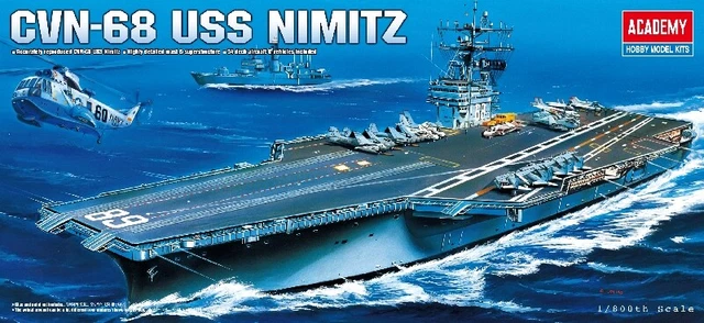 USS NIMITZ CVN-68 Aircraft Carrier 1:800 Plastic Model Kit ACADEMY EUR ...