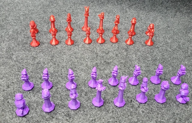 POKÉMON CHESS SET Red & Purple Pikachu Squirtle Charmander 3D Printed ...