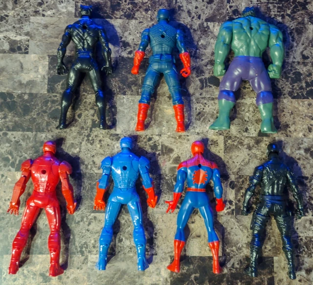 7 MARVEL 9 Inch Action Figure Lot Black Panther Hulk Iron Man Patriot ...