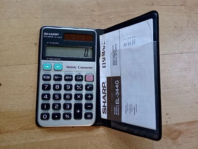 SHARP ELSI MATE EL-344G Metric Converter Calculator - Solar Power 1980s ...