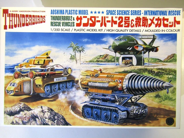AOSHIMA 1:350 SCALE "Thunderbirds" Thunderbird 2 &Rescue Vehicles ...