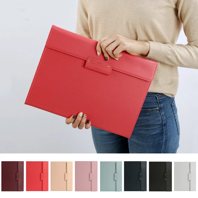 WOMENS A4 DOCUMENT Holder Paper File Organizer Brief Case Bag Pen Card ...