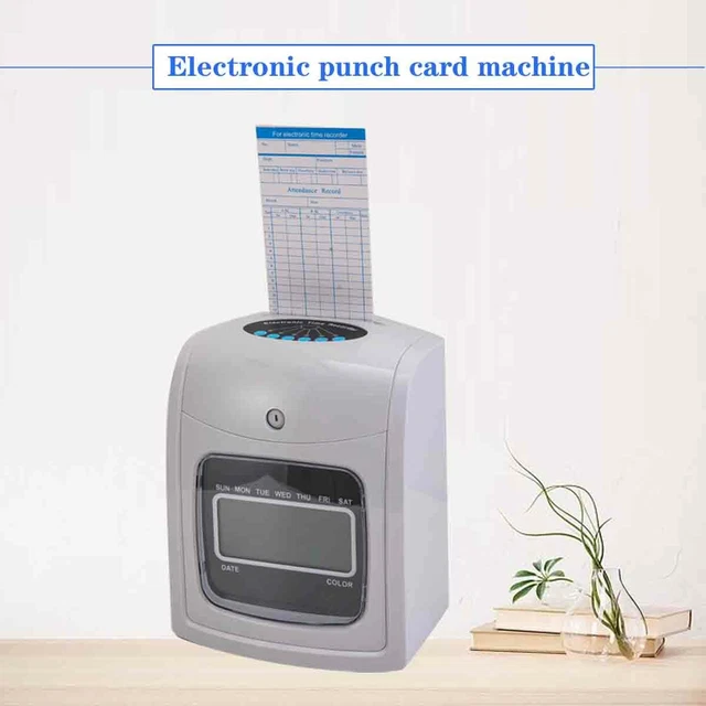 LCD EMPLOYEE ATTENDANCE Punch Time Clock Office Punch Card Machine & 50 ...