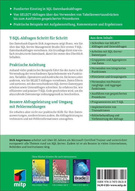 T-SQL-ABFRAGEN FÜR MICROSOFT SQL-Server 2022 | Dirk Angermann ...