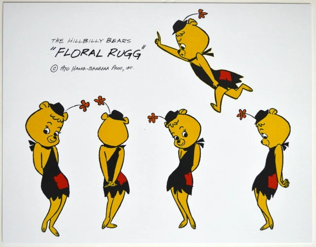 HILLBILLY BEARS - FLORAL RUGG Model Sheet PRINT Hanna Barbera £15.84 ...