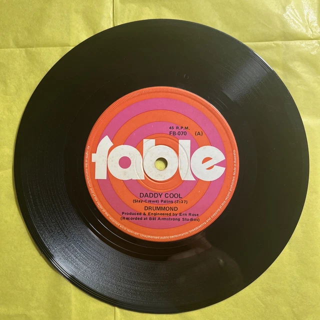 DADDY COOL DRUMMOND 7” 45 RPM Vinyl Record FB-070 Fable 1971 $12.99 ...