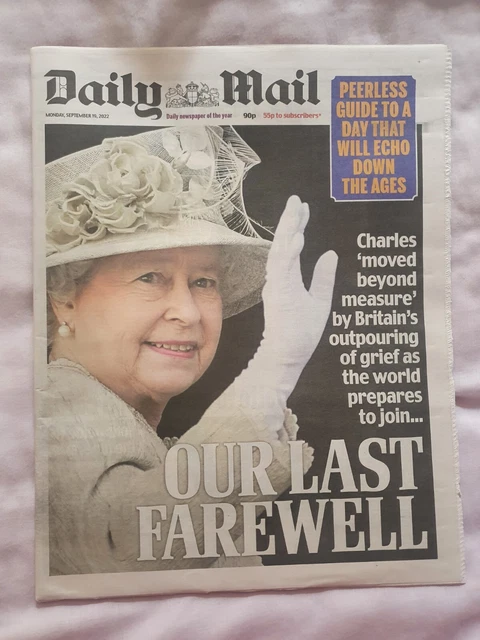 DAILY MAIL NEWSPAPER 19th September 2022 Farewell Our Glorious Queen. £ ...