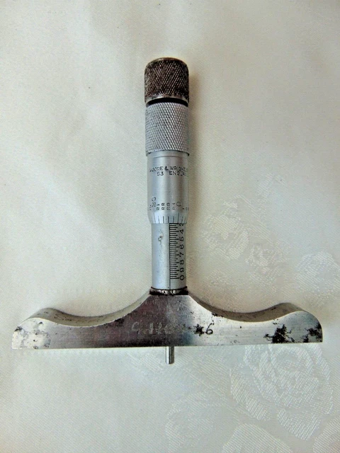 VINTAGE MOORE & Wright Engineers Depth Gauge Micrometer 53 £10.00 - PicClick UK