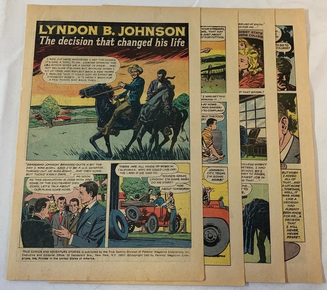 1965 HISTOIRE DE Dessin Animé En Sept Pages ~ LYNDON B JOHNSON EUR 12 ...