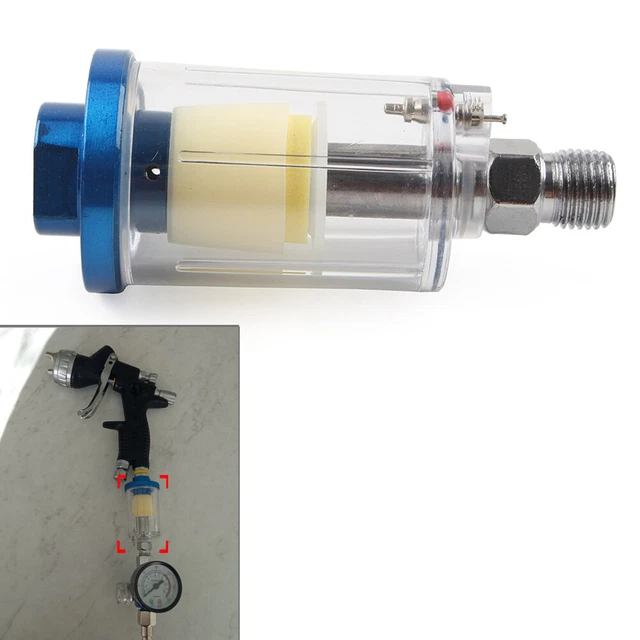 1/4& INLINE AIR Oil Water Filter Trap For Compressor Spray Paint Gun ...