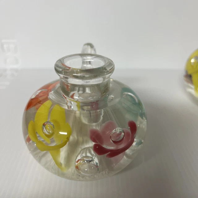 MAUDE AND BOB St Clair Candle Holder Paperweights Signed Trumpet ...