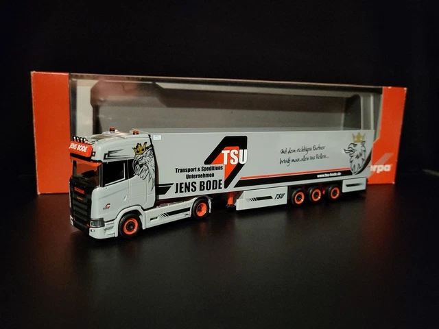 HERPA TSU JENS Bode Scania "SUPER" CS HD S 500 Kühlkoffer-Sattelzug ...