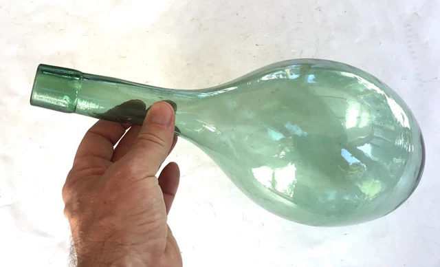 ANCIENNE BOUTEILLE VERRE Soufflé En Forme D’olive Ou Poire Old Bottle ...