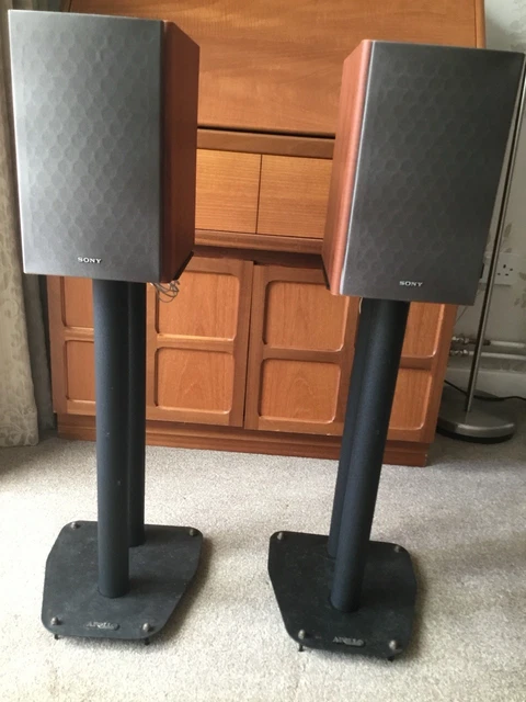 PAIR OF SONY Speakers and Apollo Speaker Stands £26.70 - PicClick UK