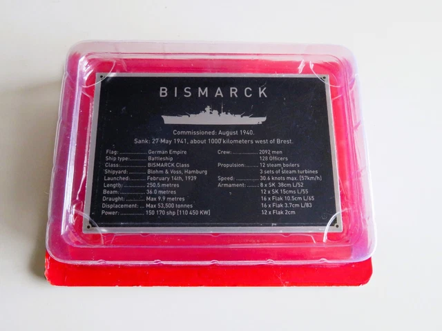 HACHETTE BUILD THE Battleship BISMARCK Display Plaque unopened. £11.99 ...