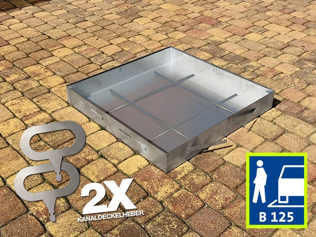 SCHACHTABDECKUNG 12,5 T Edelstahl Blech Schachtdeckel auspflasterbar ...